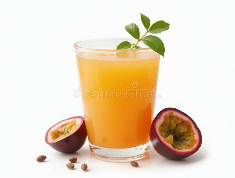 Passion Fruit Juice, a Scattering of Passion Fruit and Bubble Tea, a ...