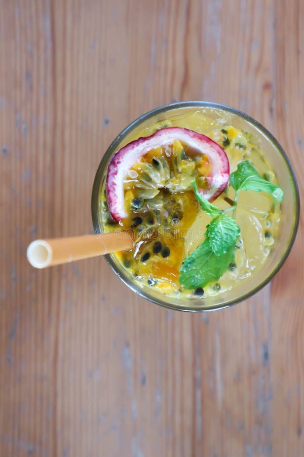 Passion Fruit Juice, Passion Fruit Soda Stock Photo - Image of serving ...