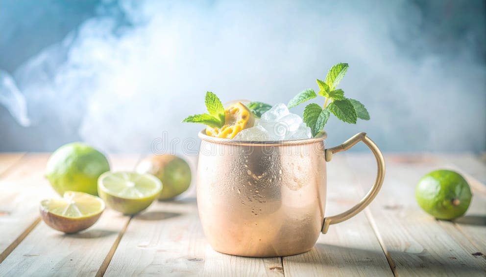 Passion Fruit Mojito Mug . Drinks Concept. Generated Image Stock Photo ...