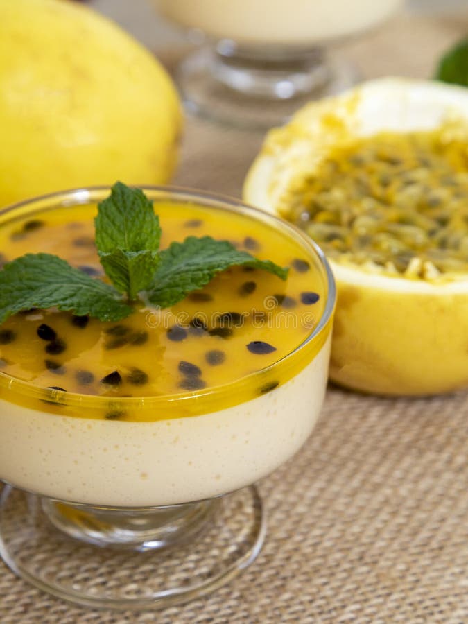 Passion Fruit Mousse Served in Bowl Stock Photo - Image of gourmet ...