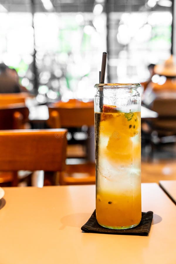 Passion fruit with soda stock photo. Image of passionfruit - 149634984