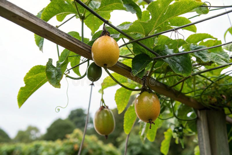 Passion Fruit Vine with Ripe, Vibrant Fruit Ready for Harvest Stock ...