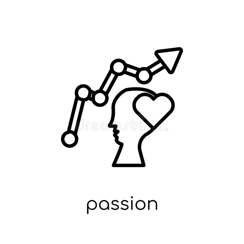 Heart Sign On Fire, Symbol Of Passion, Simple Line Style Black Icon ...