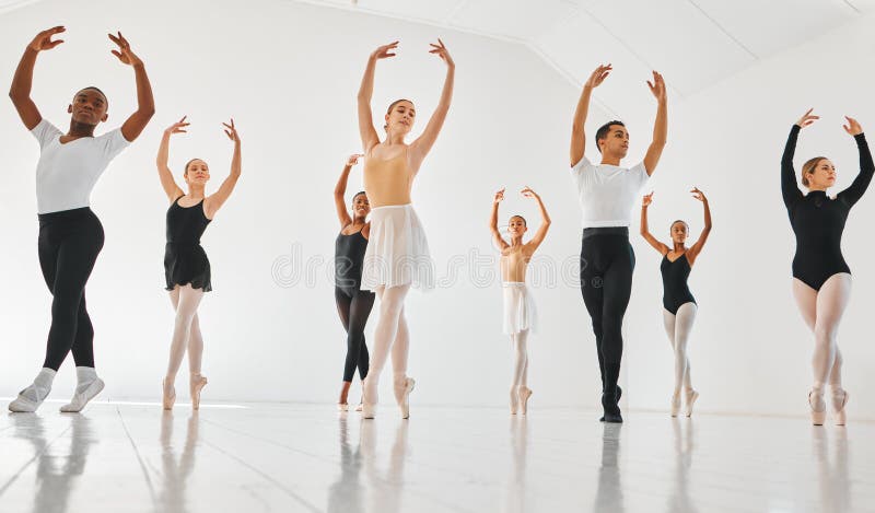 Passion Makes the Performance. a Group of Young Ballet Dancers ...