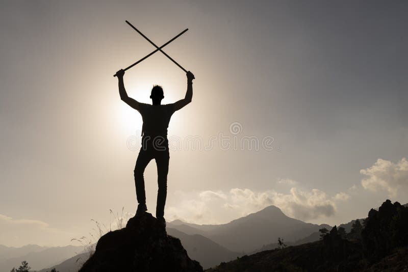 Summit Success Concept for Climber Stock Photo - Image of sunset, sport ...