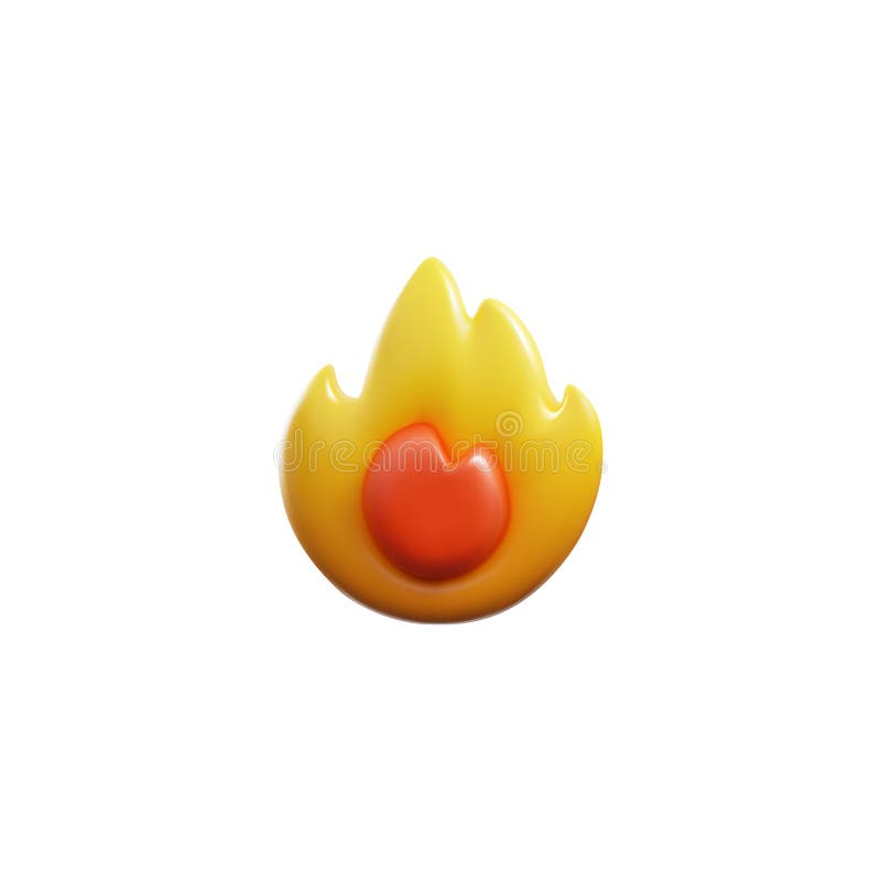 Passion and Warmth 3D Flame Heart Icon Vector Illustration Stock Vector ...