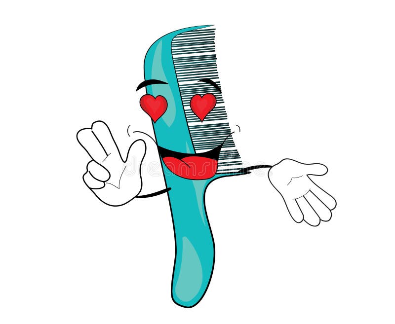 Passionate Comb cartoon stock illustration. Illustration of heart ...
