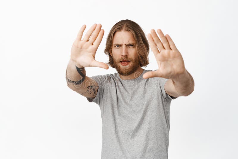 Passionate and Creative Blond Bearded Man with Long Hair, Looking ...