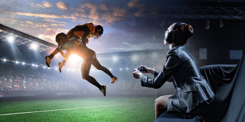 Passionate Female Gamer with Controller Stock Photo - Image of ...