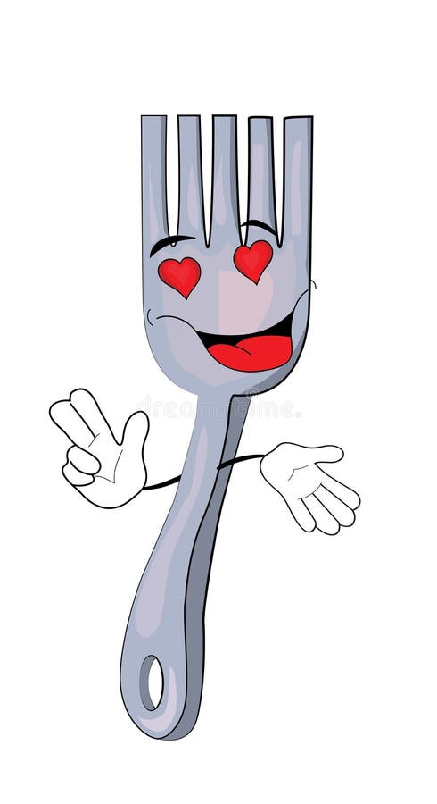 Sad fork cartoon stock illustration. Illustration of fork - 48730200