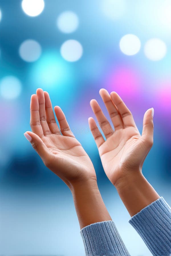 Passionate Hand Gestures during a Speech in a Vibrant Setting Stock ...