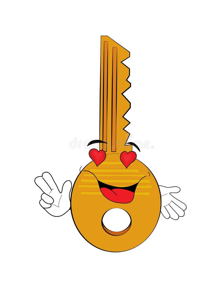 Passionate key cartoon stock illustration. Illustration of love - 48732626