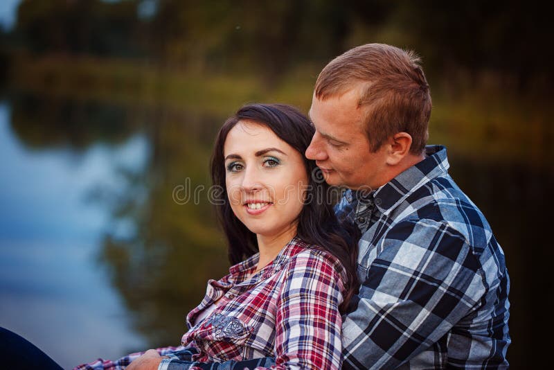 Passionate Love in the Autumn Park. a Young Couple Stock Photo - Image ...