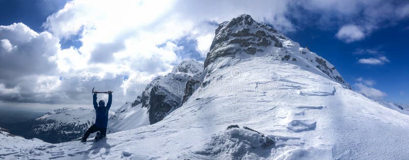 A Passionate Mountaineering Adventure and Success Story Stock Image ...