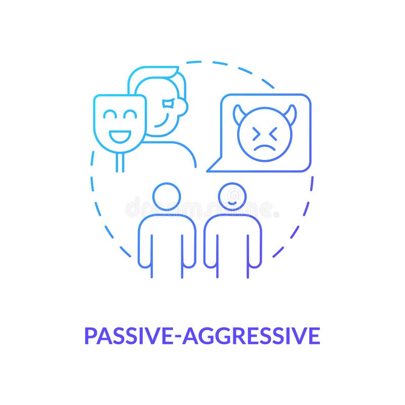 Passive-aggressive Blue Gradient Concept Icon Stock Vector ...
