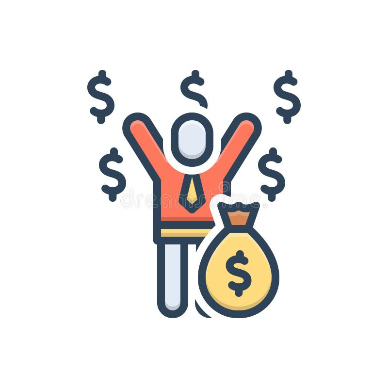 Color Illustration Icon for Passive, Benefit and Earnings Stock ...