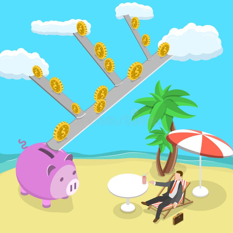 Passive Income Beach Stock Illustrations – 159 Passive Income Beach ...