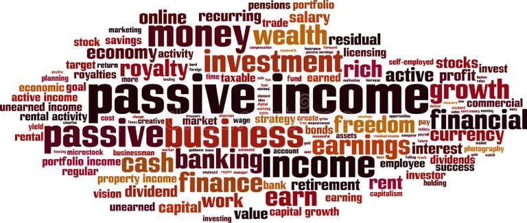 Passive income word cloud stock vector. Illustration of activity ...