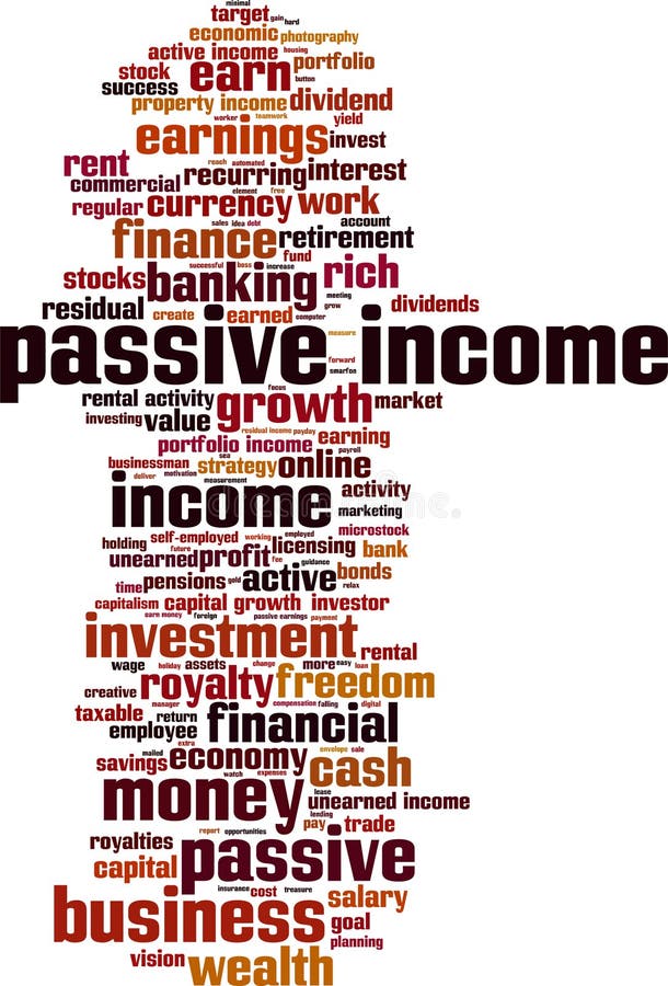 Passive income word cloud stock vector. Illustration of interest ...