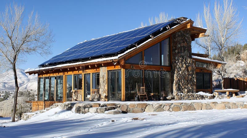 Passive Solar Design with Large South-facing Windows. Stock Photo ...