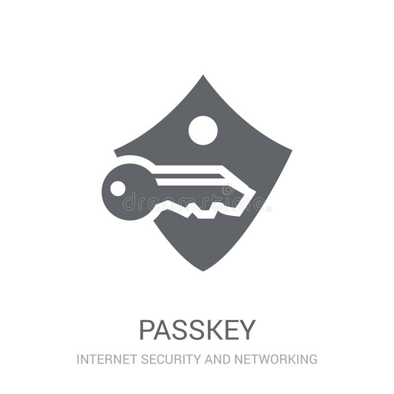 Passkey Icon, Black Vector Sign with Editable Strokes, Concept ...