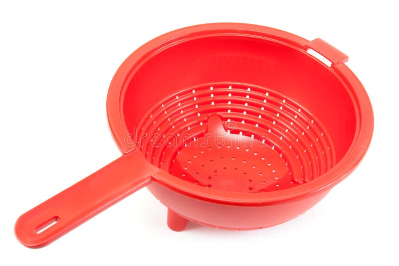 Passoire En Plastique Brillante Rouge Image stock - Image du cuisine ...