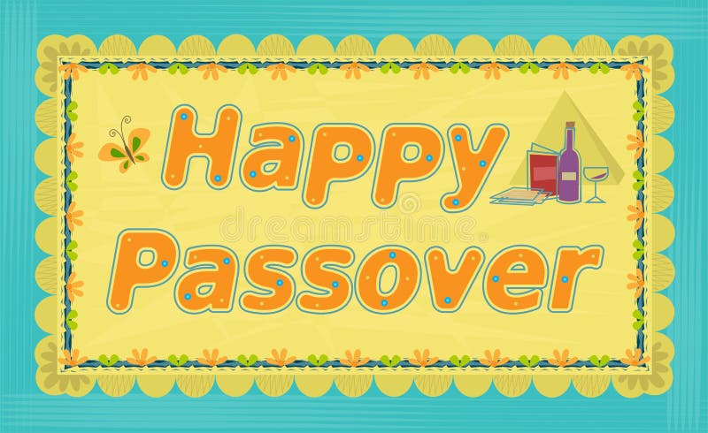 Passover Greeting Sign stock vector. Illustration of seder - 85169113