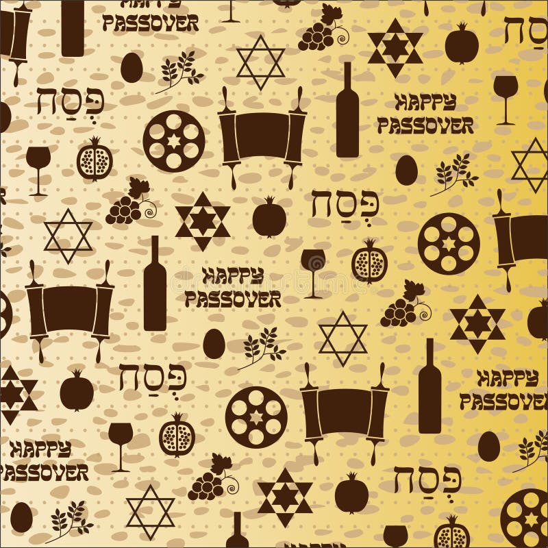 Passover Pattern on Matzoh Background Stock Illustration - Illustration ...