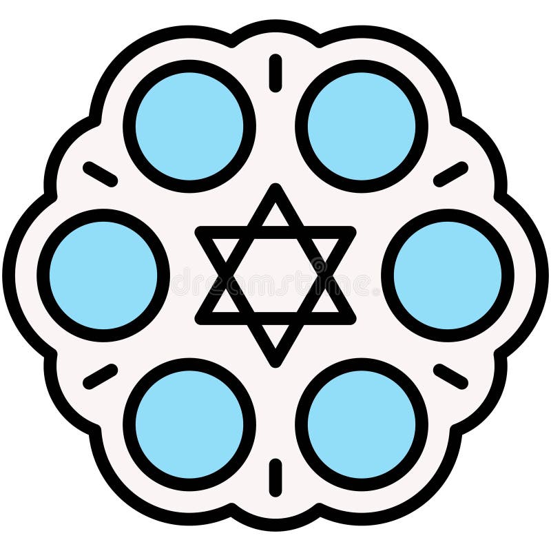 Passover Seder Plate Icon, Passover Related Vector Illustration Stock ...