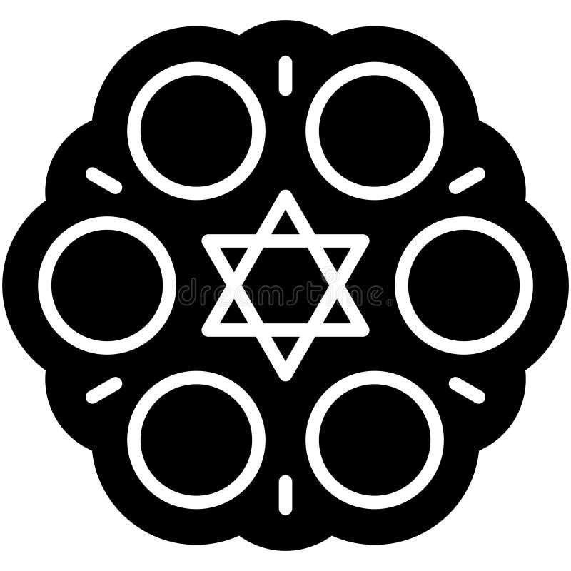 Passover Seder Plate Icon, Passover Related Vector Illustration Stock ...