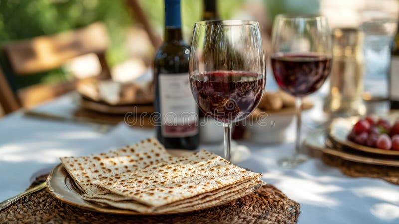 Passover Seder Table Setting Stock Illustration - Illustration of ...
