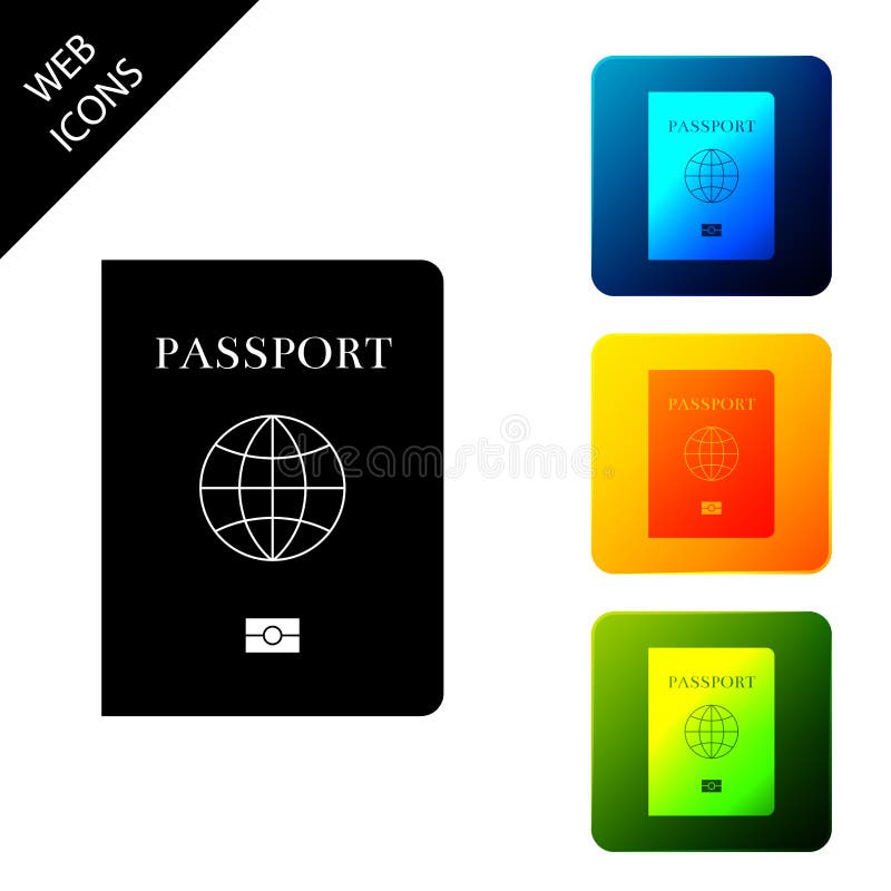 Passport with Biometric Data Icon Isolated. Identification Document ...