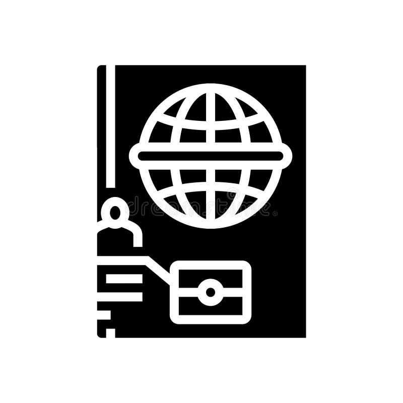 Passport Biometric Glyph Icon Vector Illustration Stock Vector ...