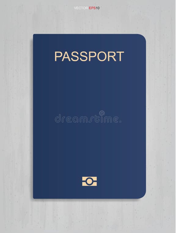 Passport Book on Concrete Texture Background. Vector Stock Vector ...