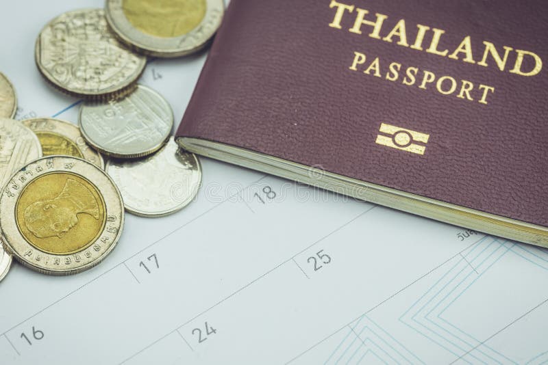 Passport on calendar stock photo. Image of identification - 50361354