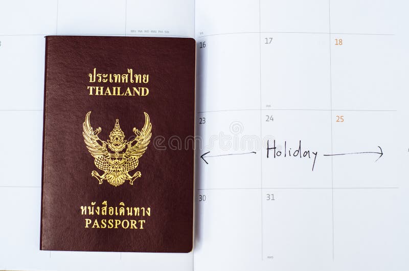 Passport on the Calender with Vacation Text Stock Photo - Image of life ...