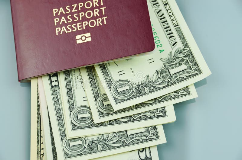 Passport with cash stock photo. Image of document, identity - 62983518