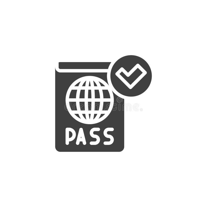Passport and Check Mark Vector Icon Stock Vector - Illustration of ...