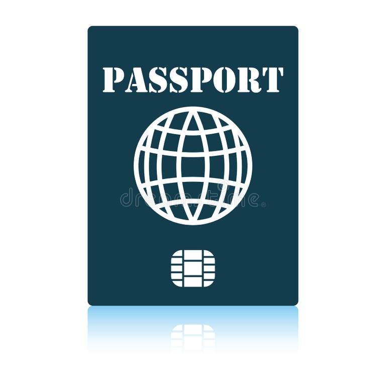 Passport with chip icon stock vector. Illustration of american - 145641252