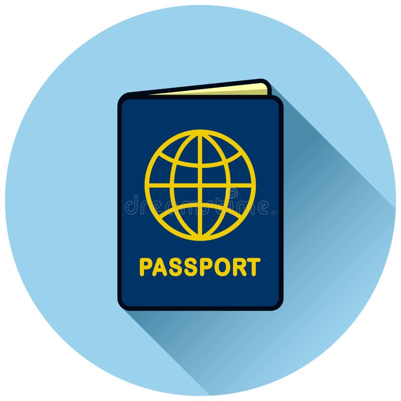 Passport Circle Blue Icon Concept Stock Vector - Illustration of ...