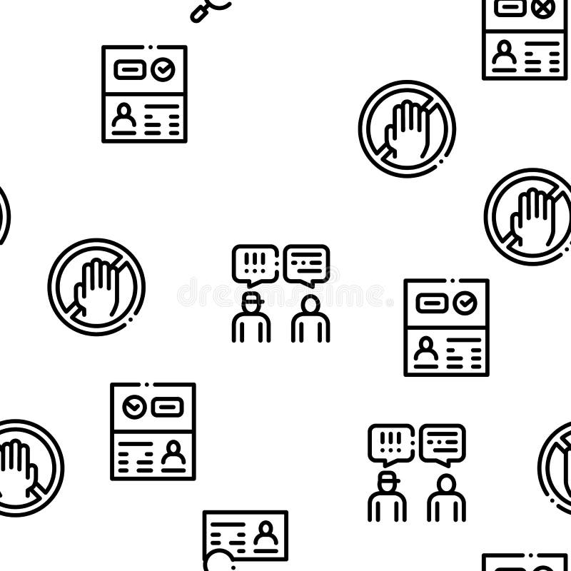 Passport Control Check Seamless Pattern Vector Stock Vector Illustration Of Linear Custom