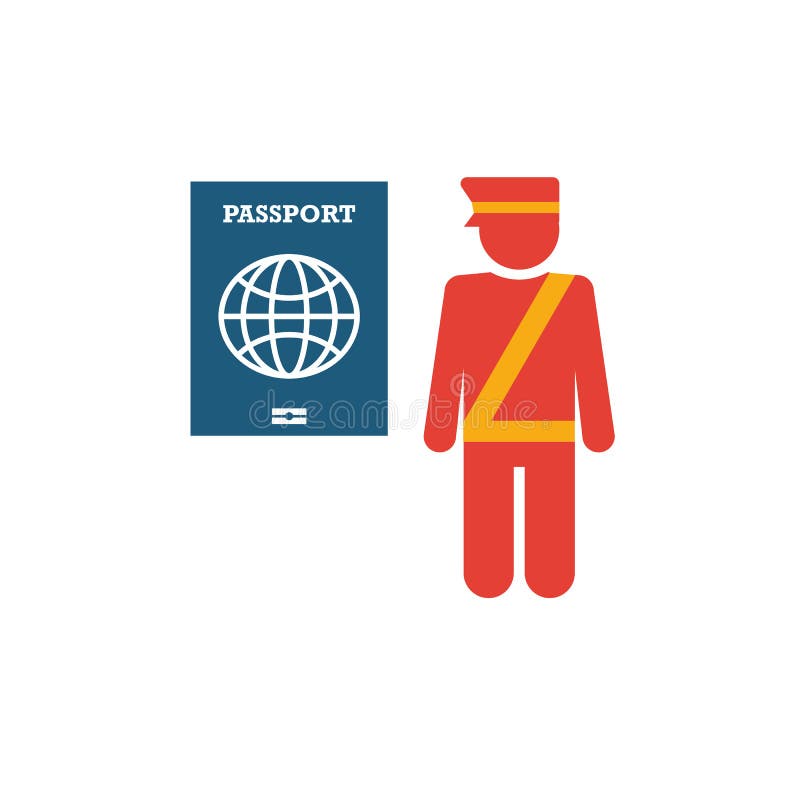 Passport Control Icon. Flat Creative Element from Airport Icons ...