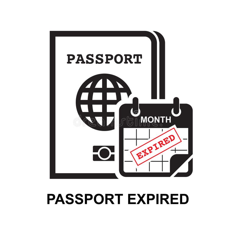 Passport Expired Icon.Passport Renewal Isolated on Background Stock ...
