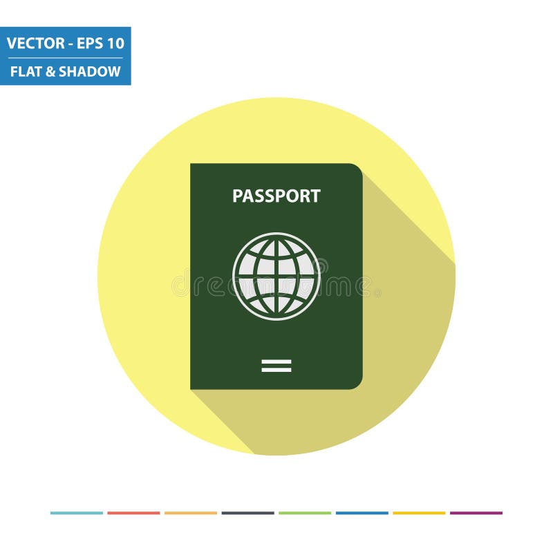 Passport flat icon stock vector. Illustration of citizen - 105812559