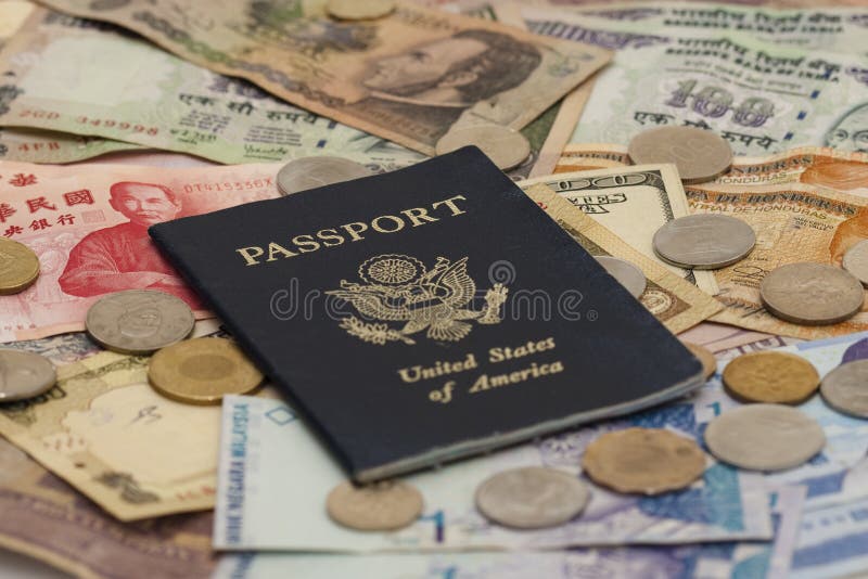 Passport with Foreign Money Stock Photo - Image of economy, indian ...