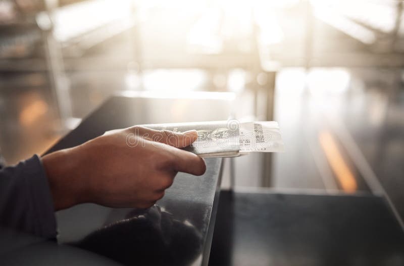 Passport, Hands or Identification Book at Airport for Checking, Booking ... Passport, Hands or Identification Book at Airport for Checking, Booking ...