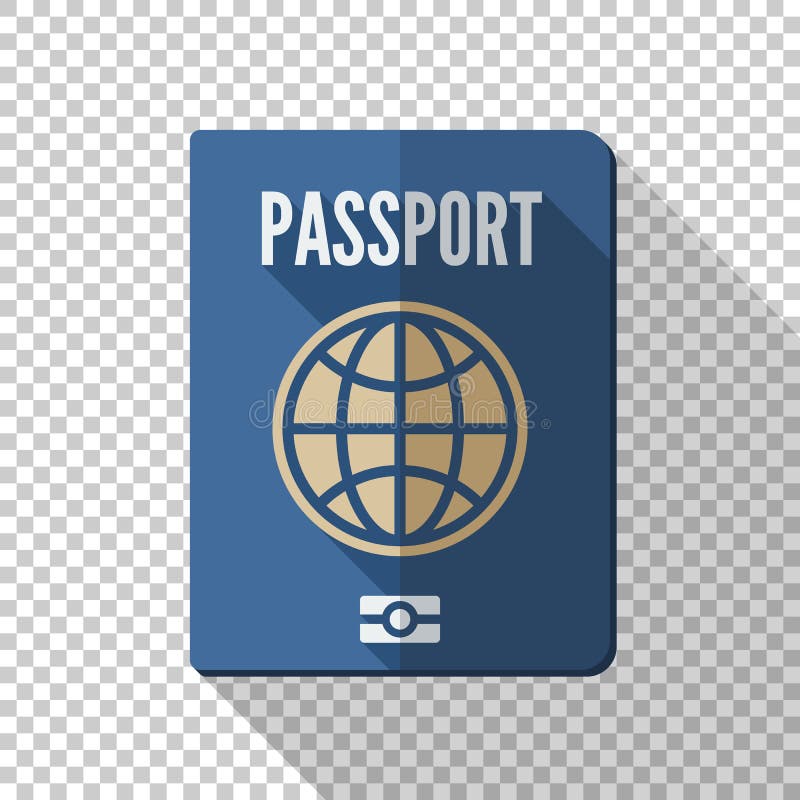 Passport Icon in Flat Style on Transparent Background Stock Vector ...