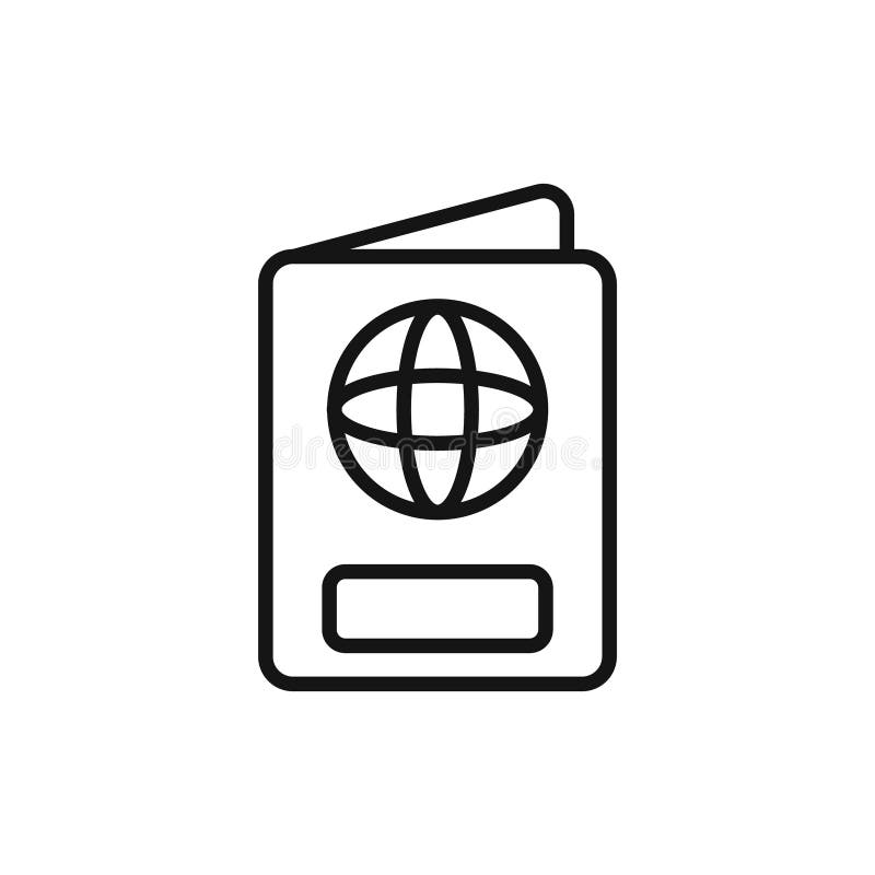 Passport Icon Thin Line Art Isolated Stock Vector - Illustration of ...