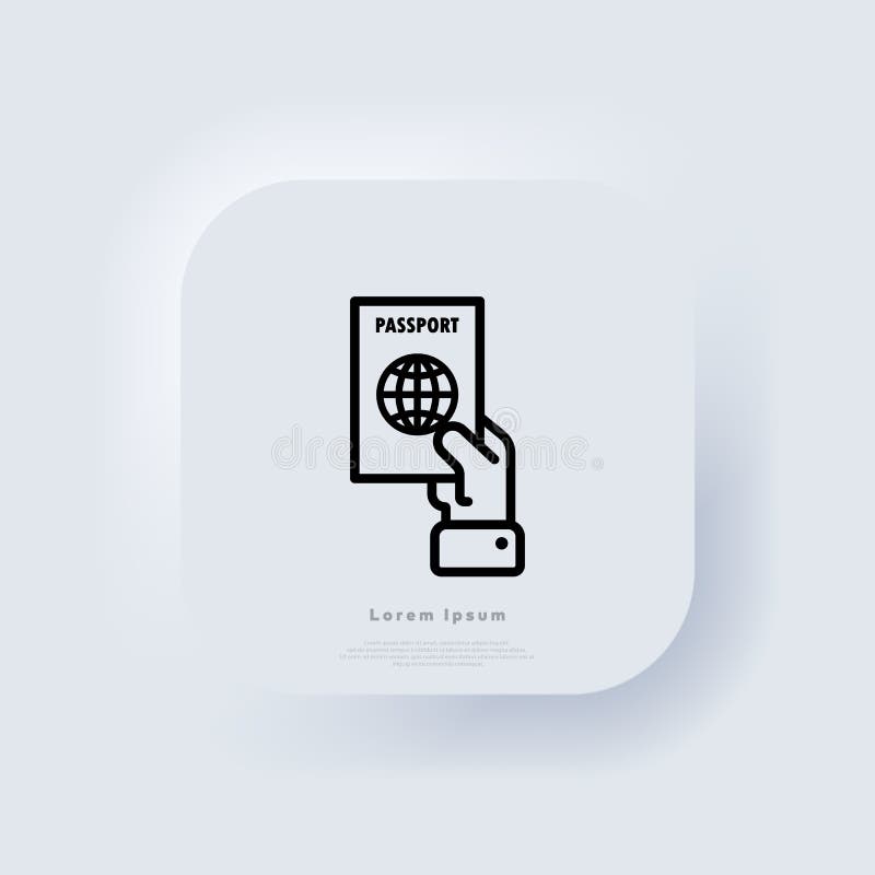 Passport Icon. Travel, Boarding. Airport Document. Neumorphic UI UX ...