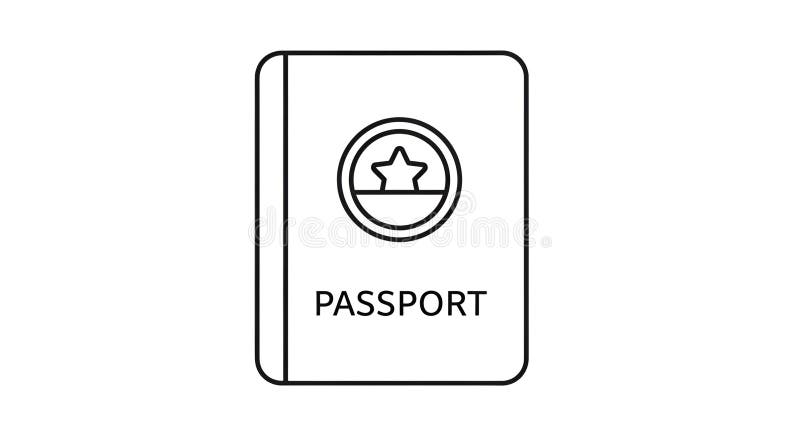 Passport Icon Vector Illustration for Travel Identity Document and ...
